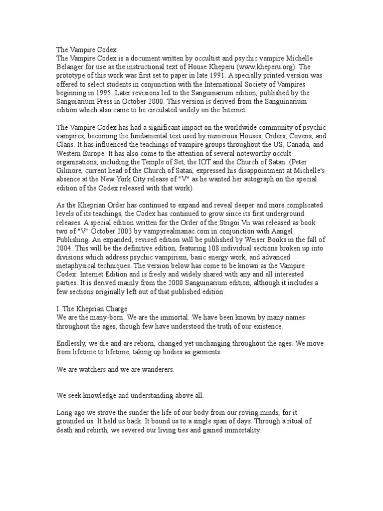 The Vampire Codex | Descargar gratis PDF | Chakra | Breathing