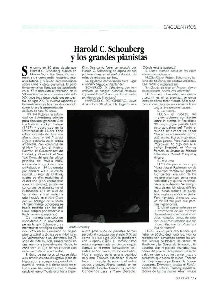 Harold C. Schonberg y el pianismo romántico | PDF | Federico Chopin ...