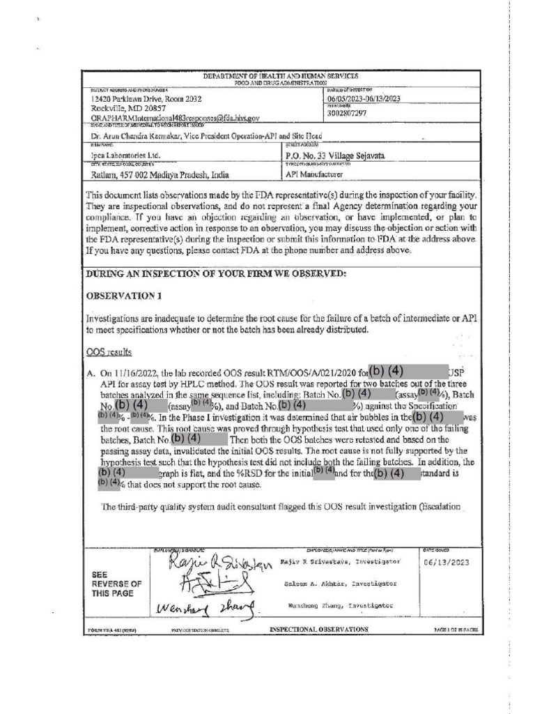 IPCA Laboratories LTD., Ratlam, India 6.13.23 483 | PDF | Science ...