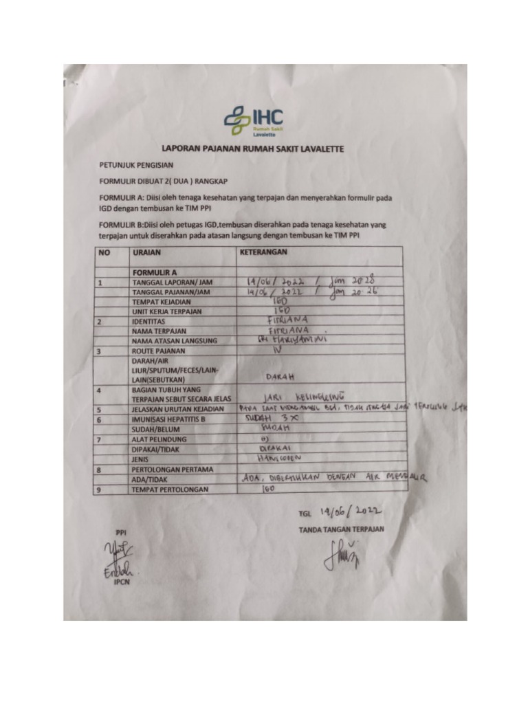 Laporan Pajanan | PDF