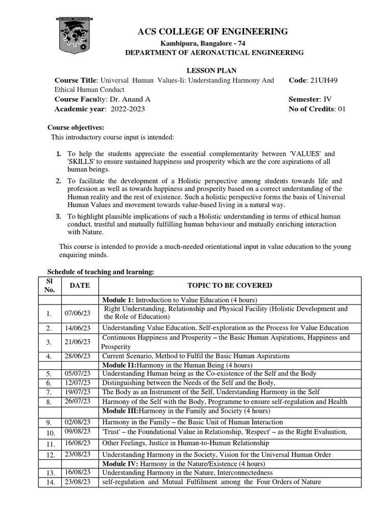 Lesson Plan - 21UH49 | PDF | Corporate Social Responsibility | Psychological Concepts
