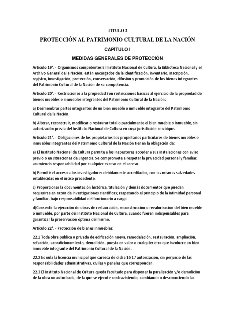 Titulo 2 | PDF | Patrimonio cultural | Bienes (Ley)