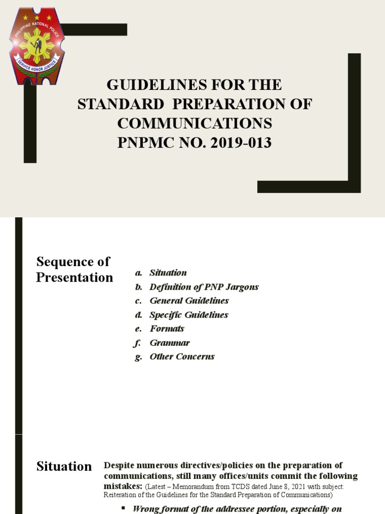 PNP Communication Preparation Guidelines | PDF | Punctuation