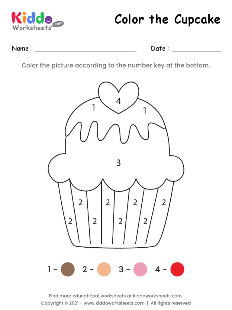 Color The Cupcake Worksheet | PDF