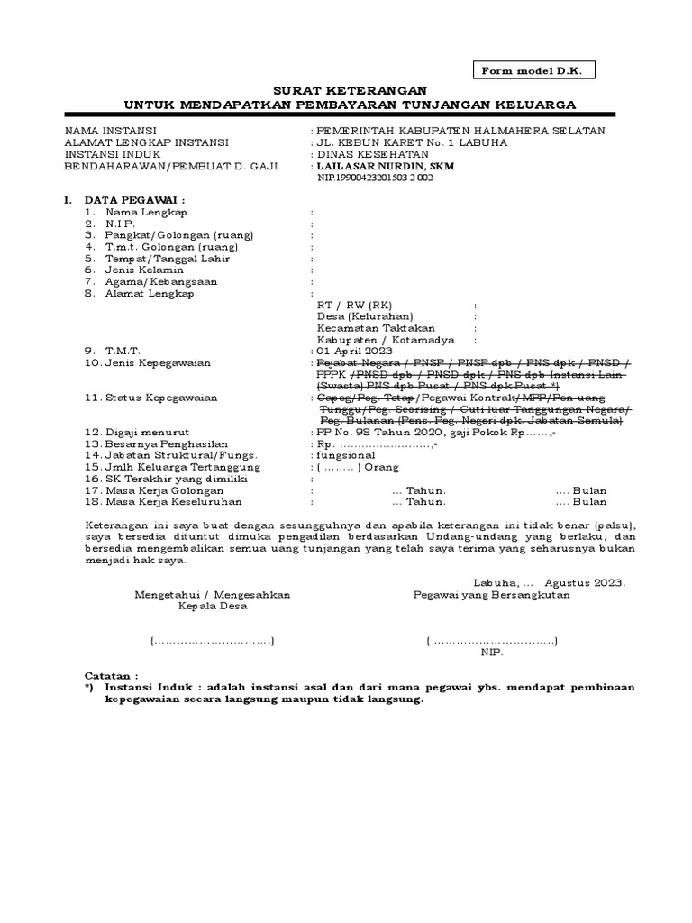 FORMAT PENGISIAN SKUM PPPK 2023 | PDF