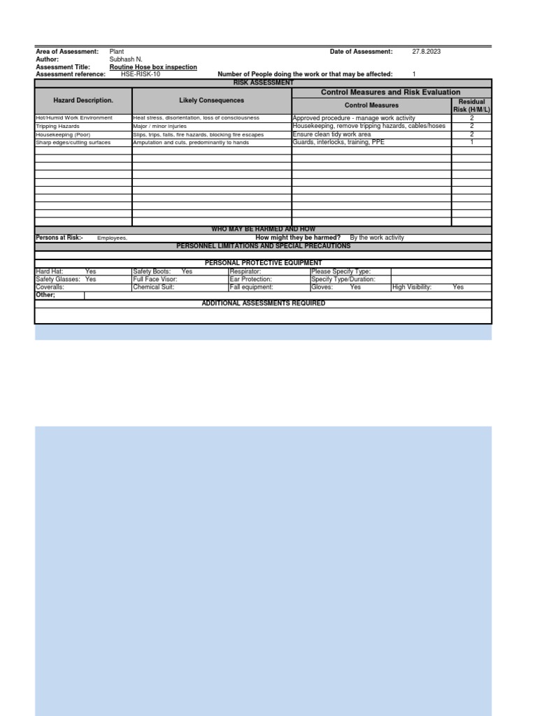 Outdoor Hose Box Inspection | PDF | Personal Protective Equipment | Safety