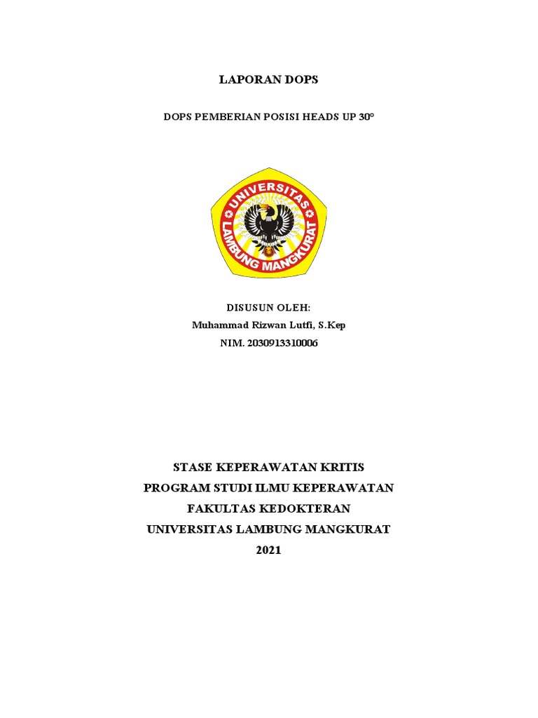 DOPS-ICCU Heads Up 30 Derajat - Muhammad Rizwan Lutfi, S.Kep | PDF