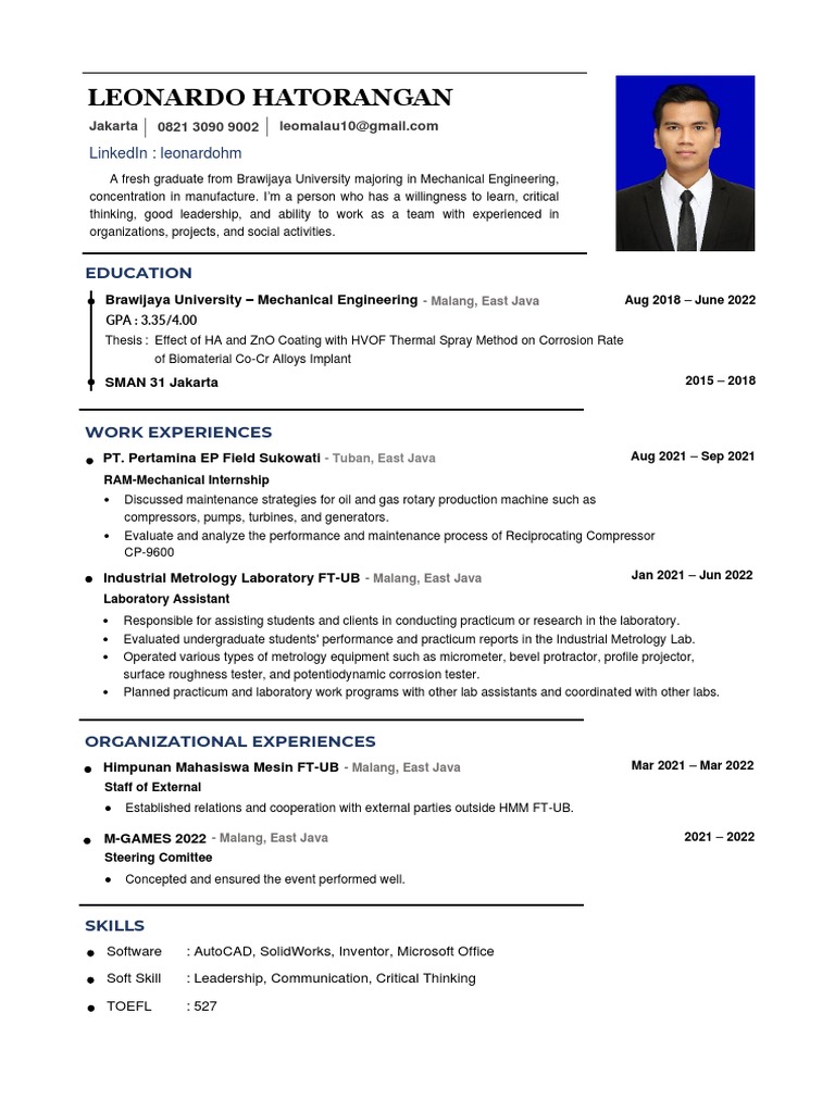 CV - Leonardo Hatorangan | PDF
