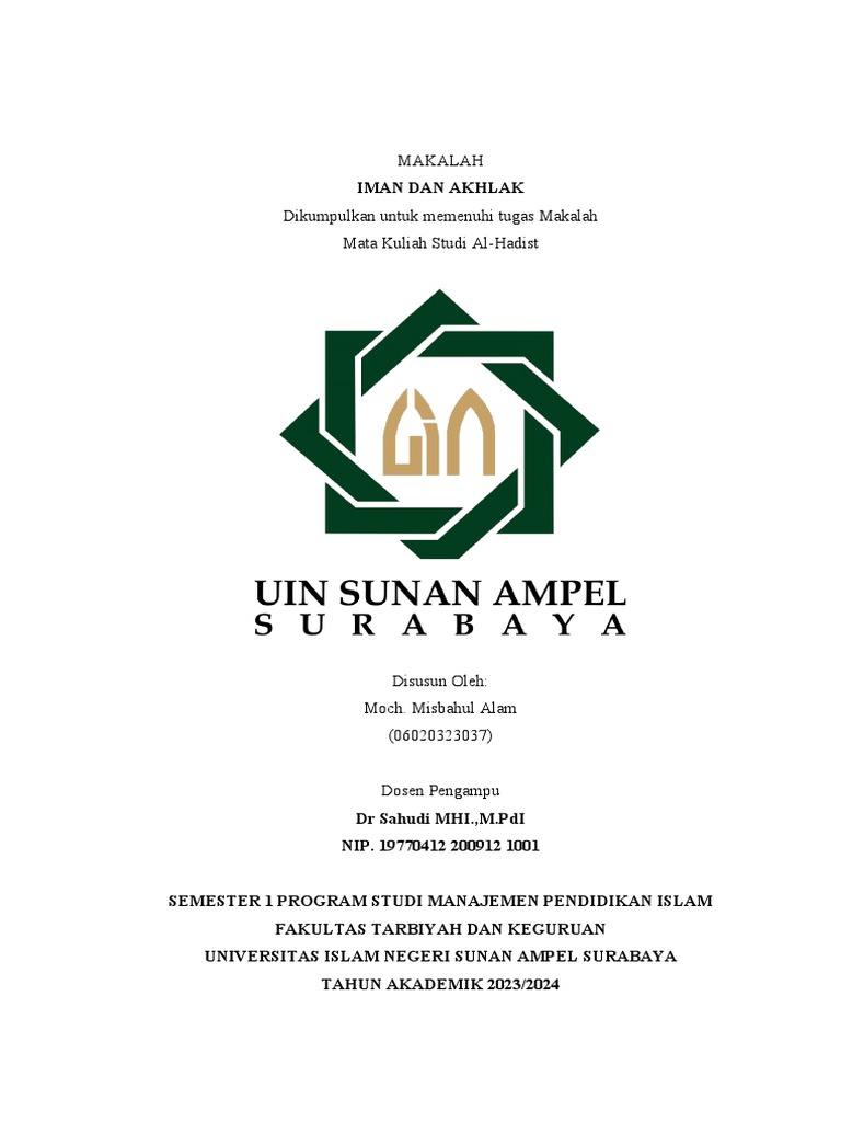 Moch. Misbahul Alam B Makalah ST-AH 1 | PDF