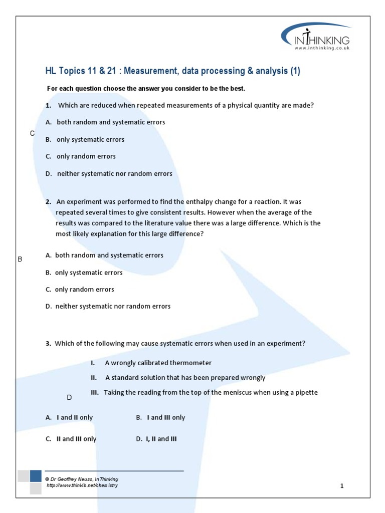 In Thinking Hl Topics 11 21 Measurement, Data Processing Analysis (1)_副本 | PDF | Activation ...