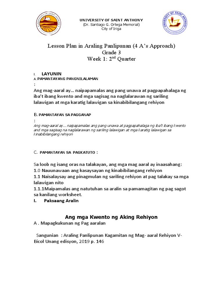 4A Lesson Plan Science | PDF