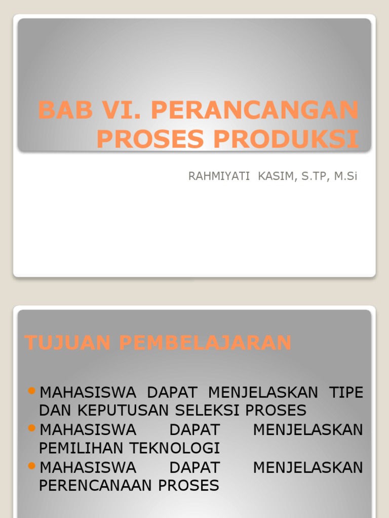Perancangan Proses Produksi | PDF