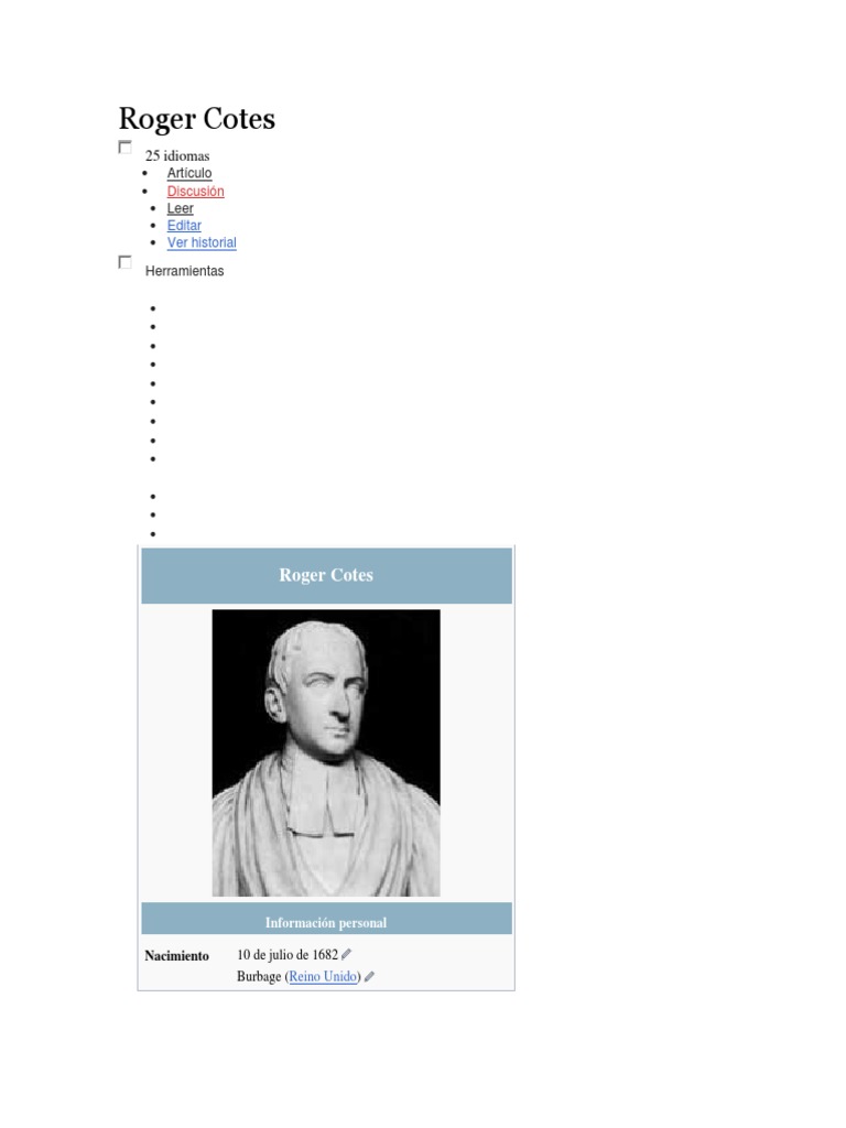 Roger Cotes | PDF | Science