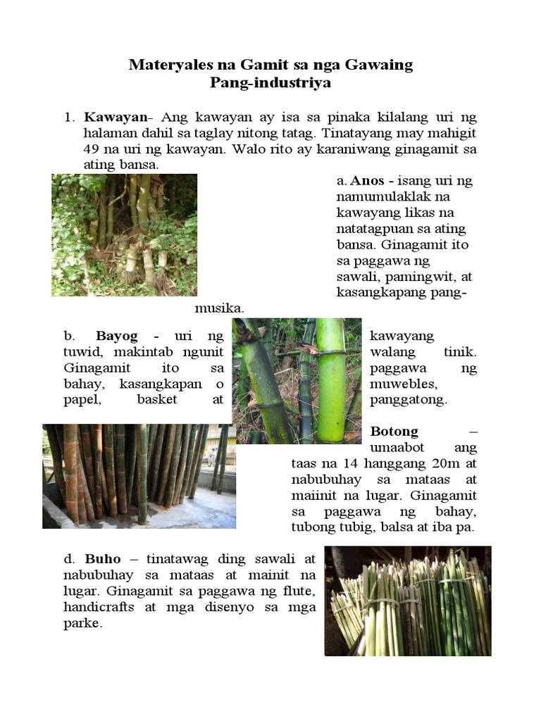 Materyales Na Gamit Sa Nga Gawaing Pang-Industriya 5 | PDF