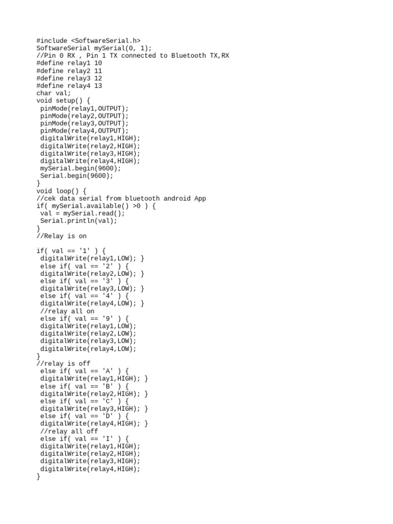4 Channel Bluetooth Controlled Home Automation - Tscproj | PDF