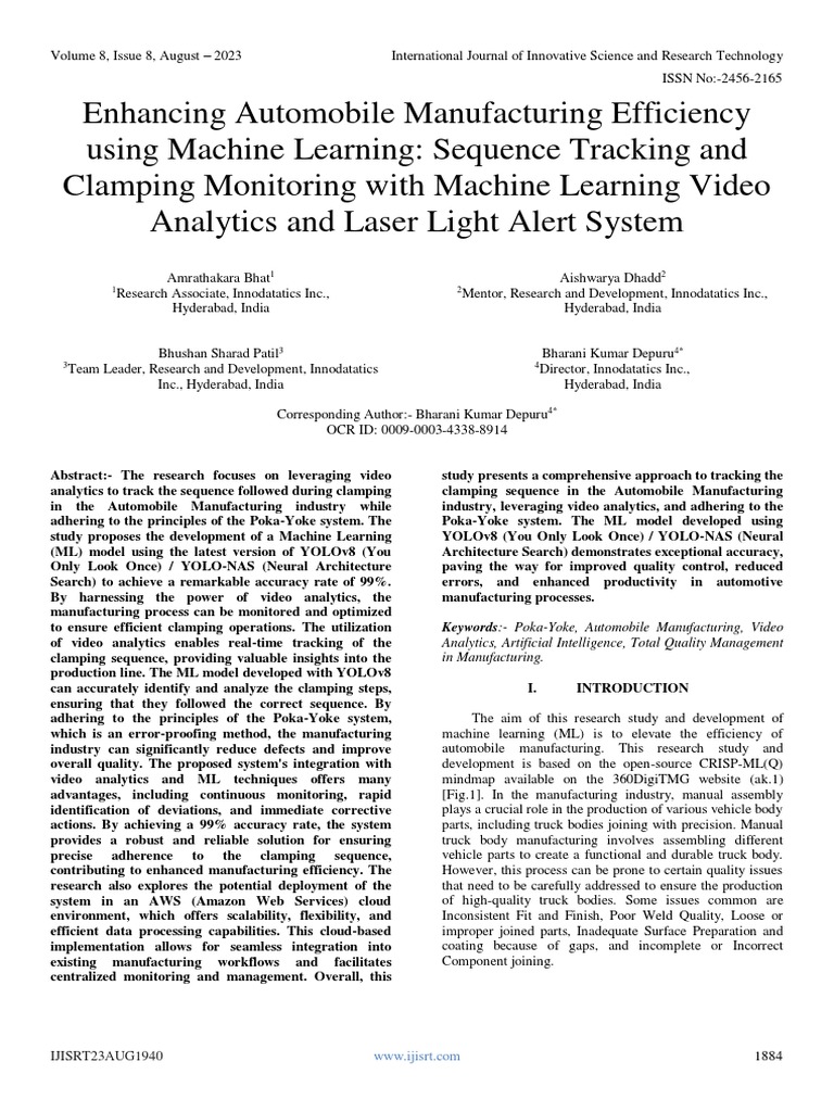 Enhancing Automobile Manufacturing Efficiency Using Machine Learning ...