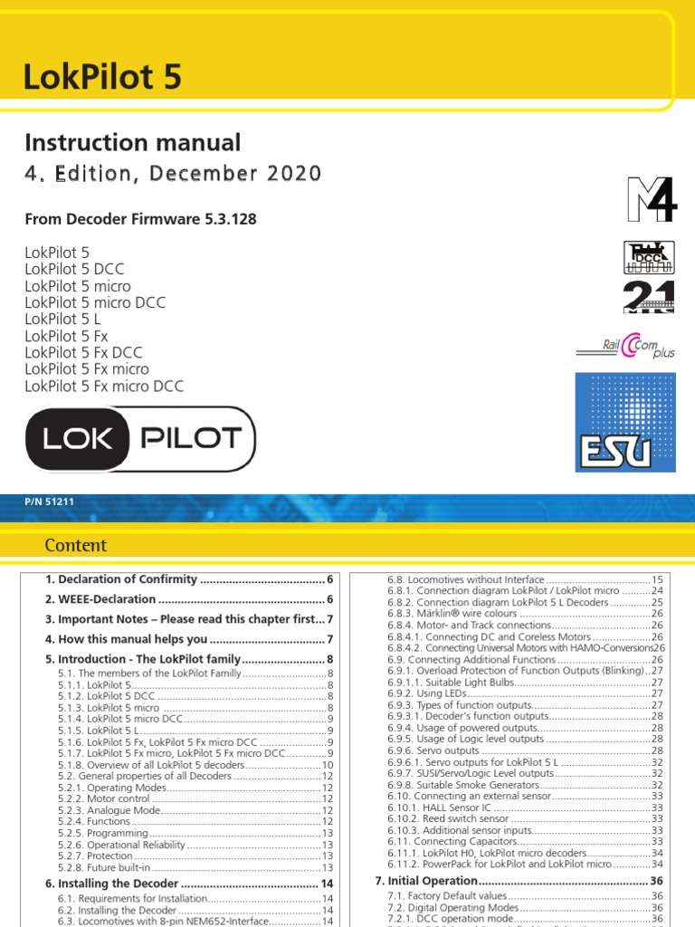 ESU Loksound 4 Manual | Download Free PDF | Electric Motor | Electricity