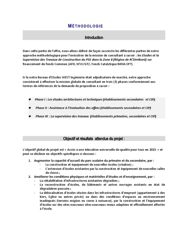 Méthodologie | PDF | Consultant | Planification