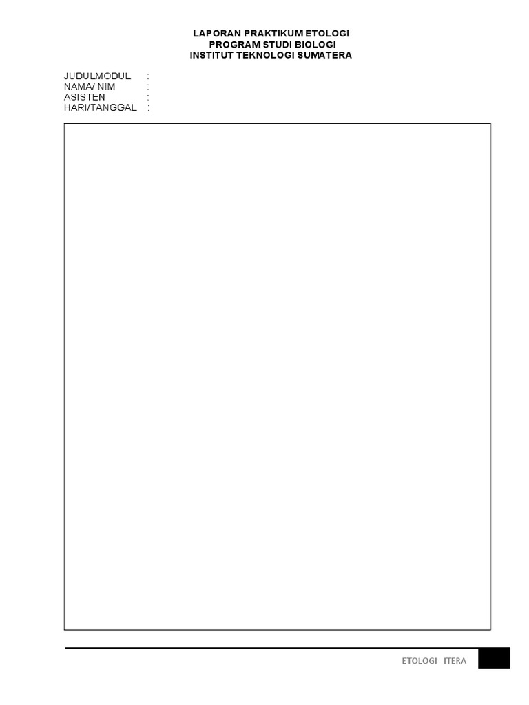 Format Laporan Etologi 2022 BIOLOGI ITERA | PDF Format Laporan Etologi 2022 BIOLOGI ITERA | PDF