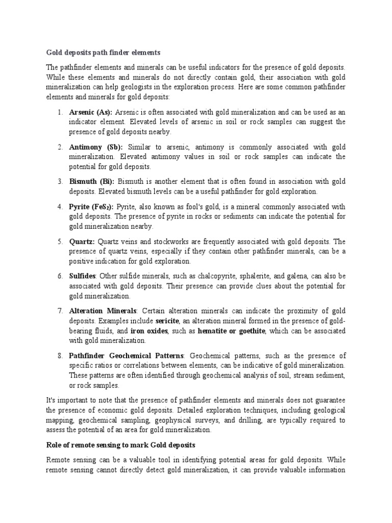 Gold Exploration | PDF | Lithium | Remote Sensing