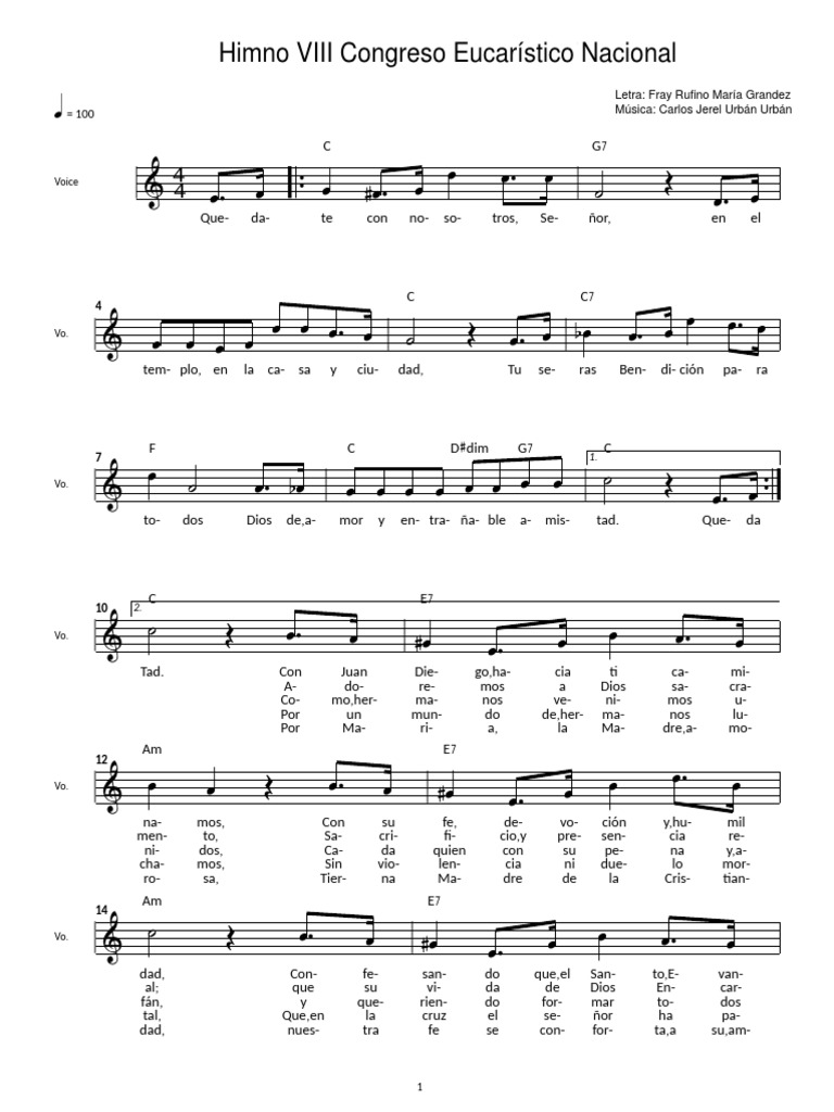 Himno del Congreso Eucarístico | PDF