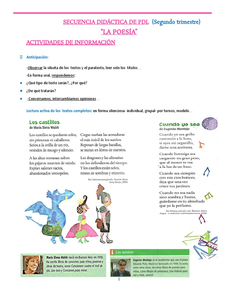 La poesía. Secuencia didáctica. (3) | PDF | Poesía | Adjetivo