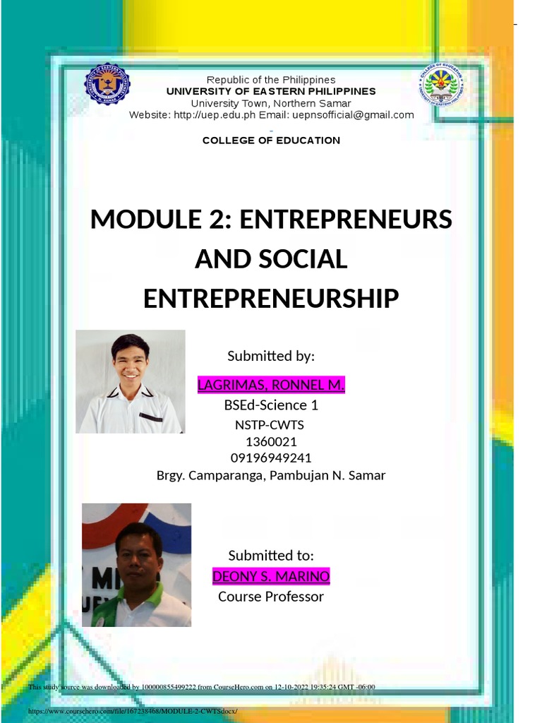 Module 2 CWTS | PDF | Entrepreneurship | Business