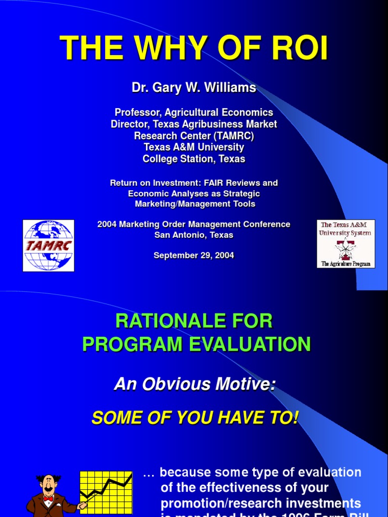The Why of Roi: Dr. Gary W. Williams | PDF | Internal Rate Of Return ...