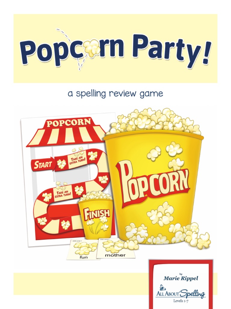 Popcorn Party Spelling Game Color | PDF