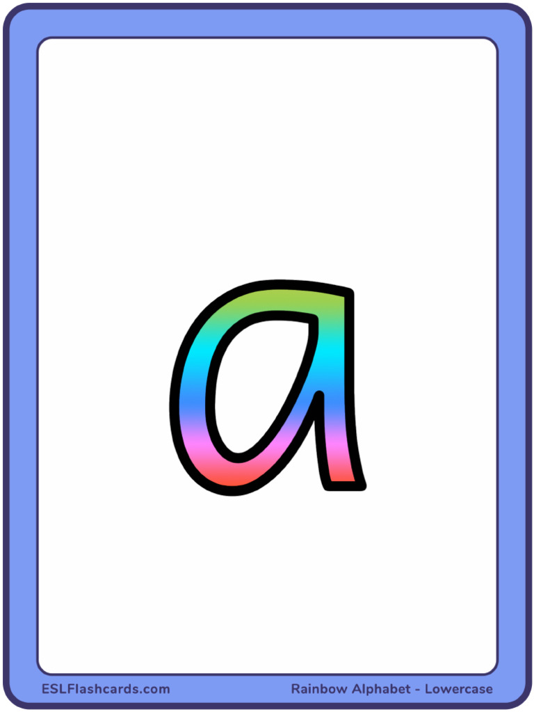 Rainbow Alphabet Lowercase Large Flashcards | PDF