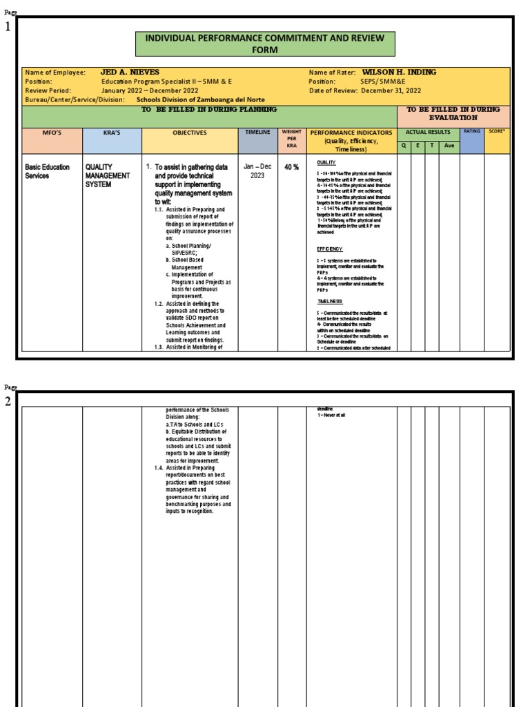 Jed Ipcrf Monitoring 2023 | PDF | Educational Assessment | Business