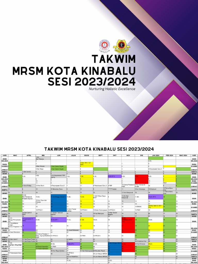Takwim-Mrsm KK 2023 2024 | PDF