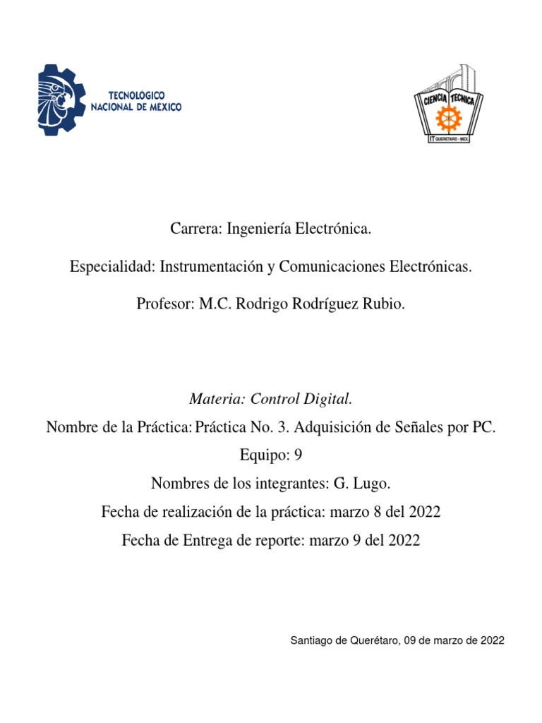 Practica 3 - Equipo 9 - Guillermo - Lugo | PDF | Corriente eléctrica ...