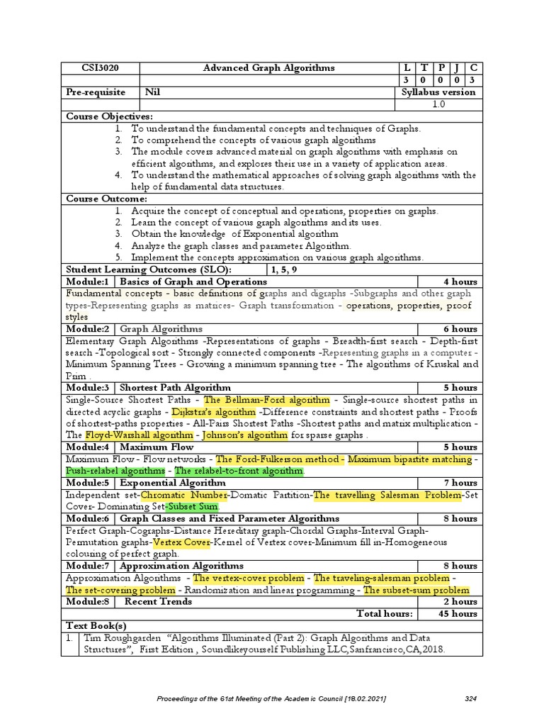 Csi3020 Advanced-graph-Algorithms TH 1.0 66 Csi3020 61 Acp | PDF | Graph Theory | Mathematical ...