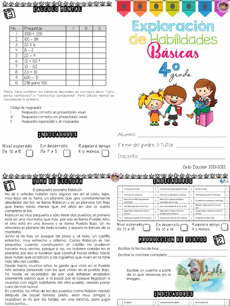 ?4° Exploración de Habilidades Básicas | PDF