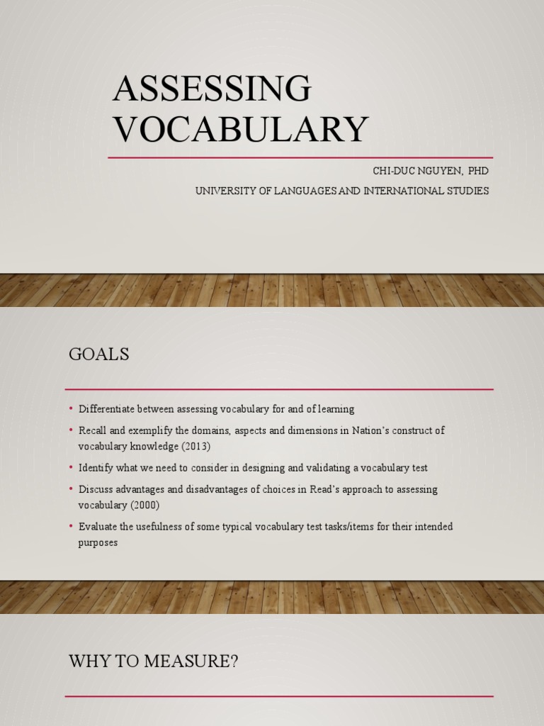 Assessing Vocabulary | PDF | Educational Assessment | Vocabulary