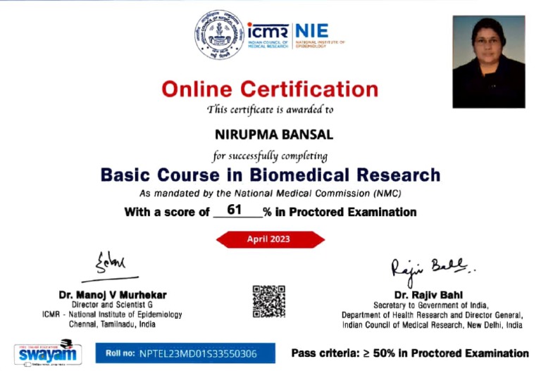 Biomedical Research Certification | PDF