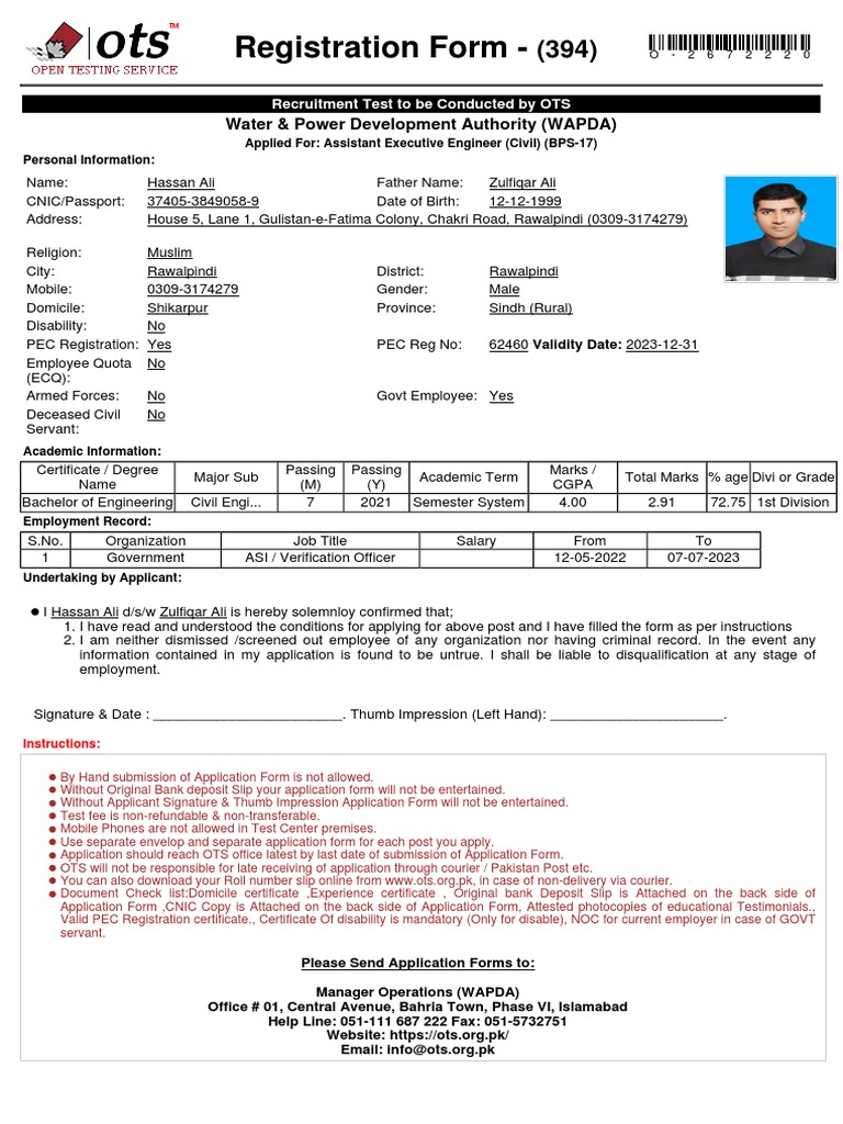 Wapda Ots Job | PDF | Receipt | Cash