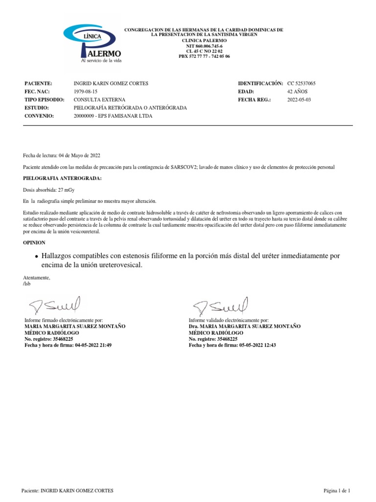 Pielografía Retrógrada o Anterógrada | PDF | Riñón | Medicina CLINICA