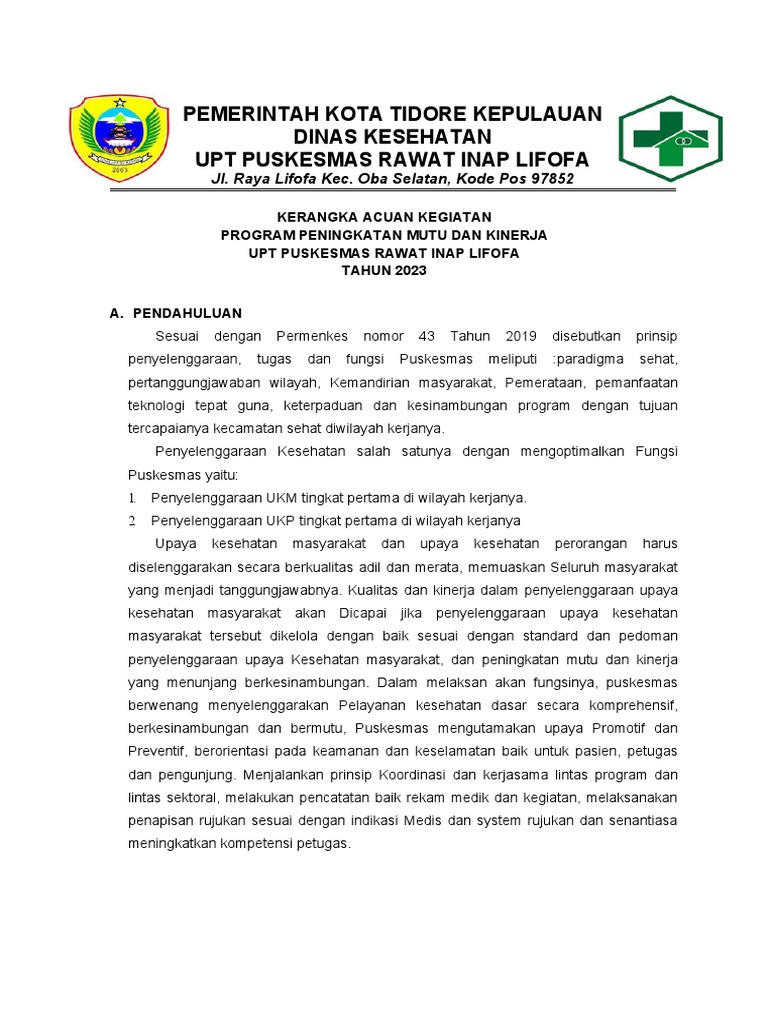 Peningkatan Mutu Puskesmas Lifofa 2023 | PDF