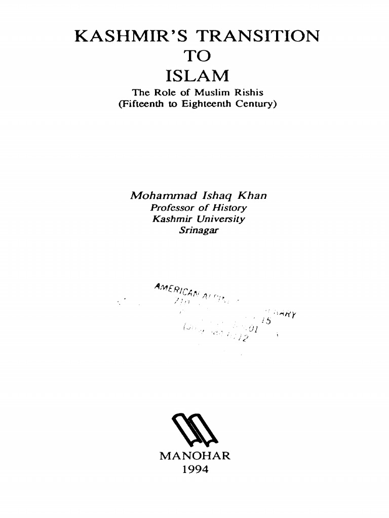 Kashmir's Islamic Transition and Rishis | PDF | Sufism | Sharia
