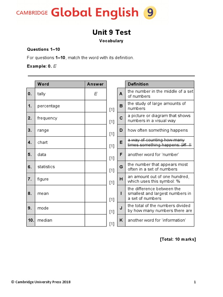 Unit 9 Test GE9 | PDF | Ellipsis | Grammar