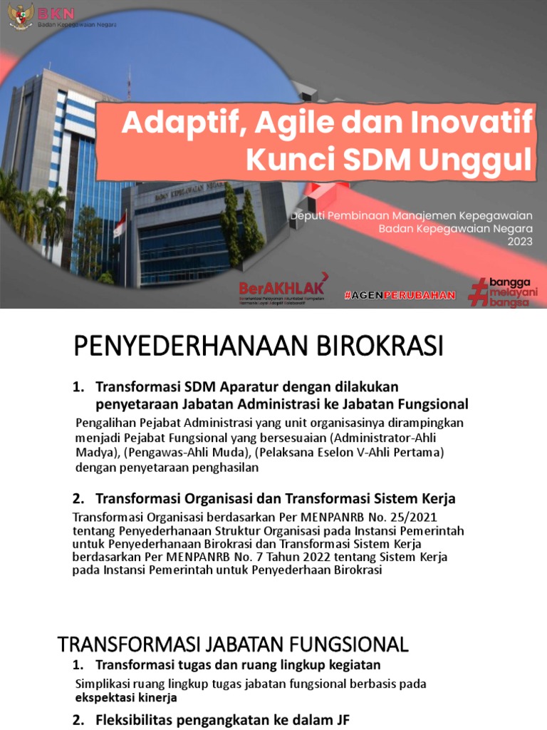 Adaptif Agile Dan Inovatif Kunci SDM Unggul | PDF