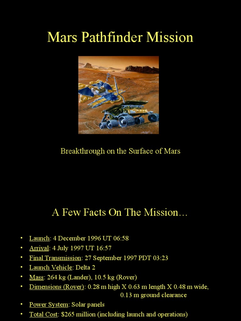 Mars Pathfinder Mission | PDF | Rover (Space Exploration) | Mars