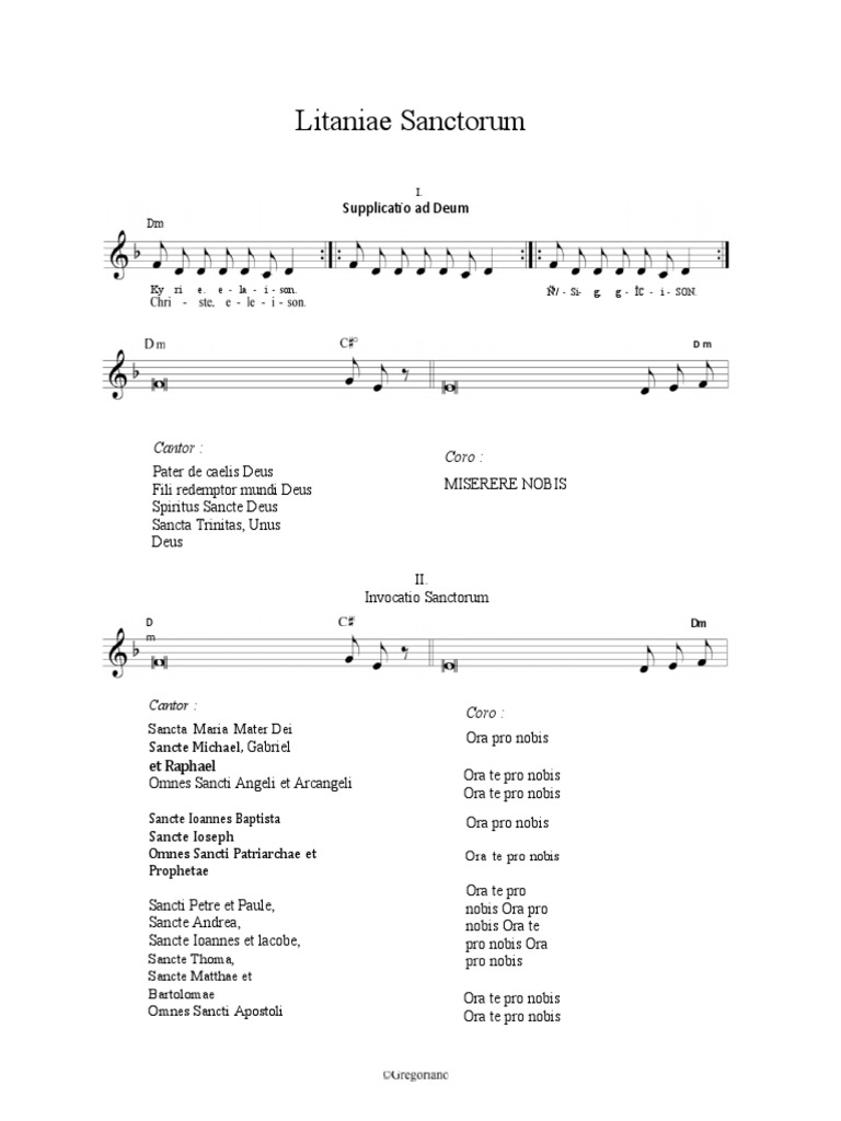 Litany of The Saints Gregoriano | PDF