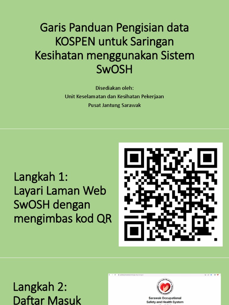 Garis Panduan Pengisian Data KOSPEN Untuk Saringan Kesihatan | PDF