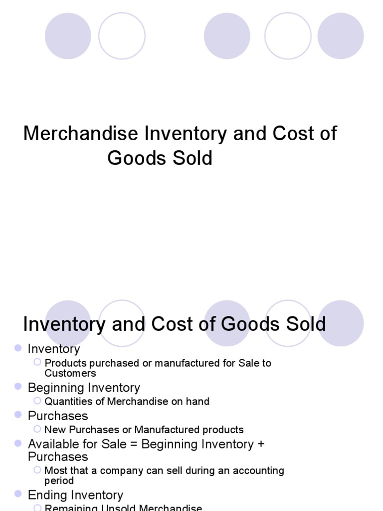 Acoounting For Inventory and Cost of Goods Sold | PDF | Debits And ...
