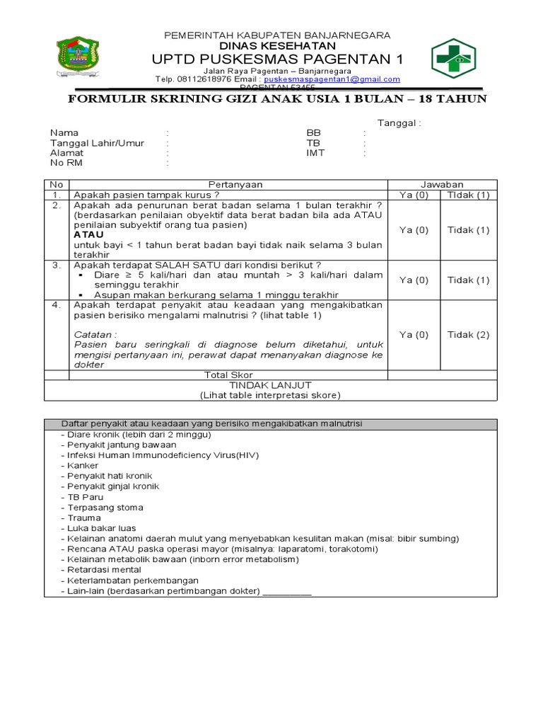 3.5.1.1 Form Skrining Anak | PDF