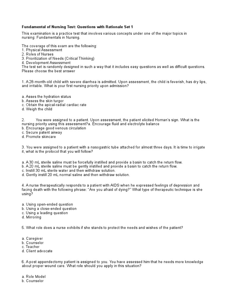 Funda Quiz | PDF | Physical Examination | Nursing