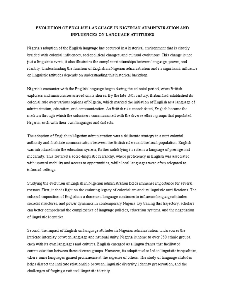 Evolution of English Language... | PDF | English Language | Attitude (Psychology)